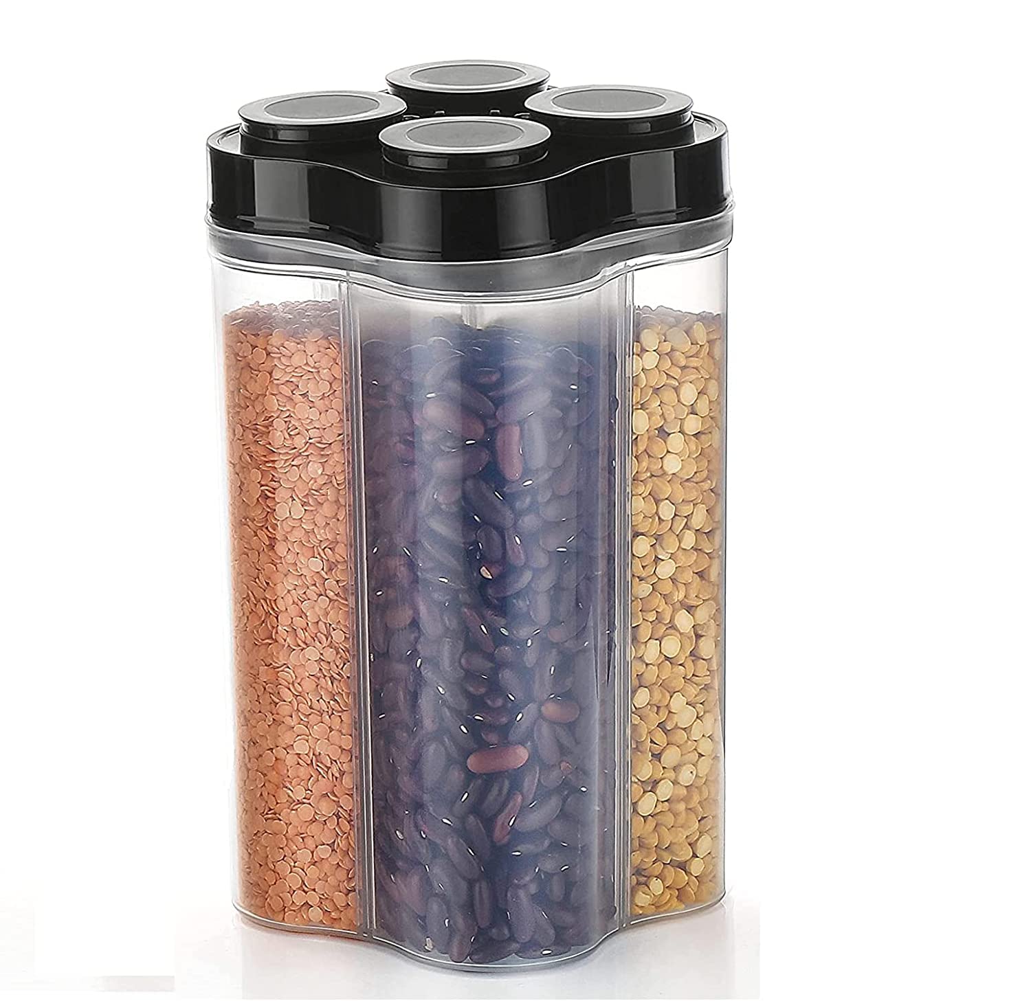 4-Section Kitchen Container Jar: Organizer & Storage Box for Kitchen A ...
